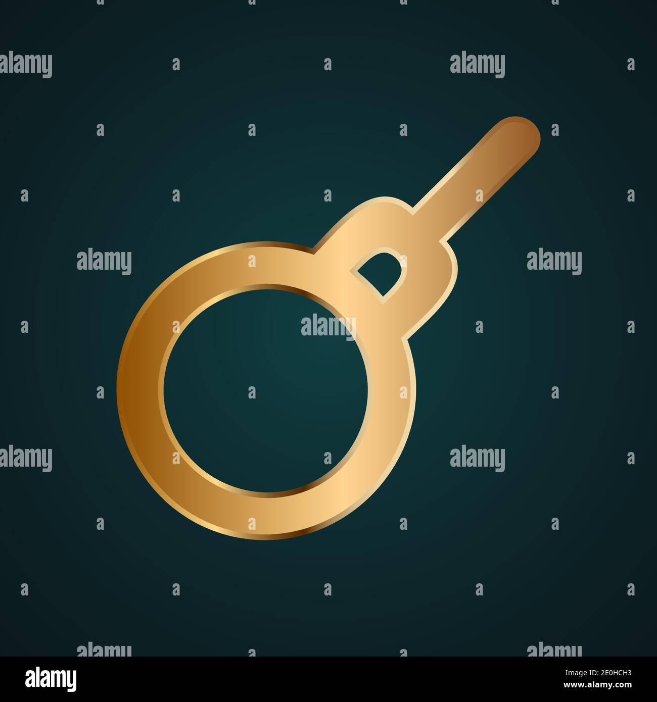 Bomb icon vector logo. Gradient gold metal with dark background Stock ...