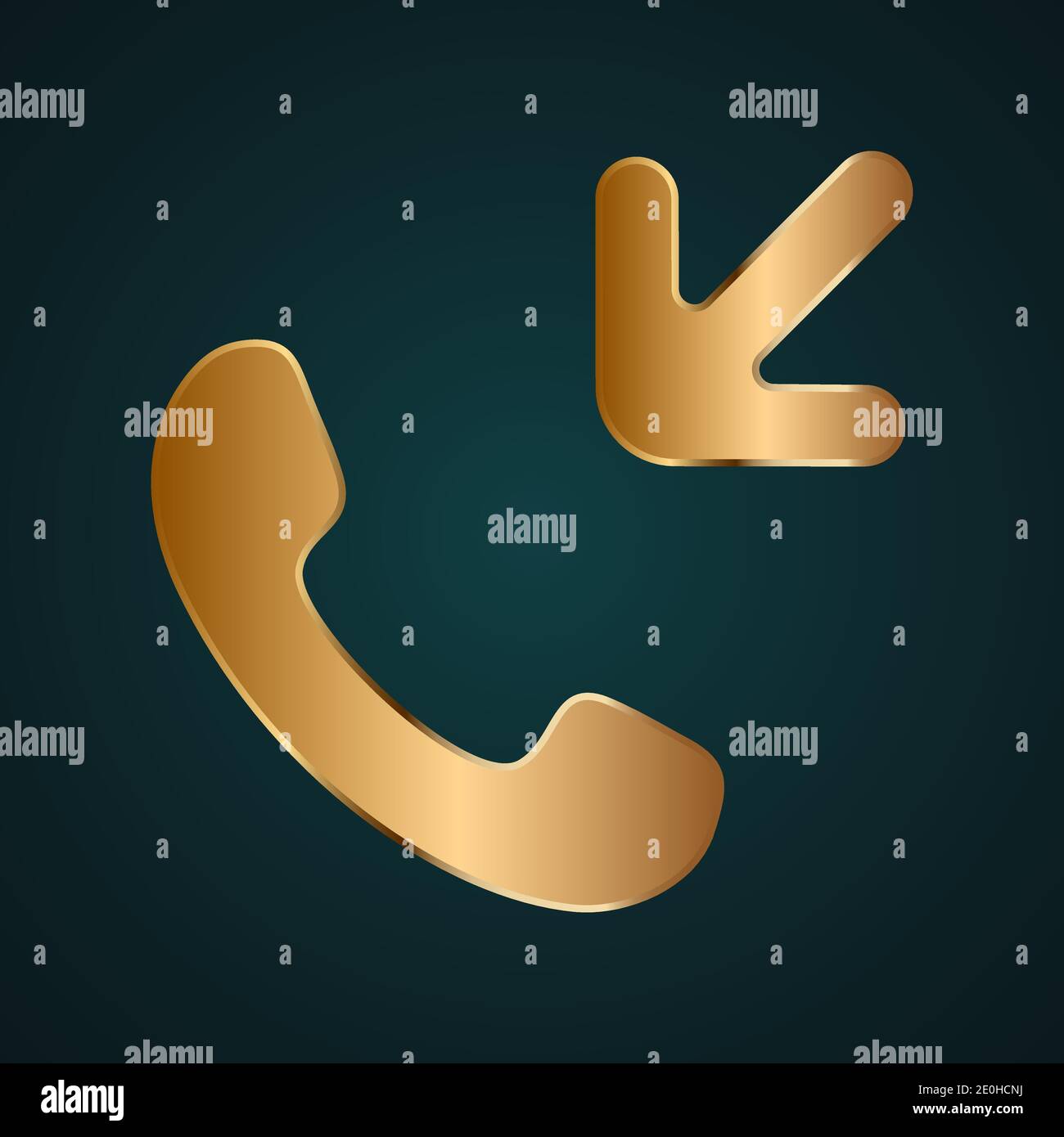Income call icon vector logo. Gold metal with dark background Stock ...
