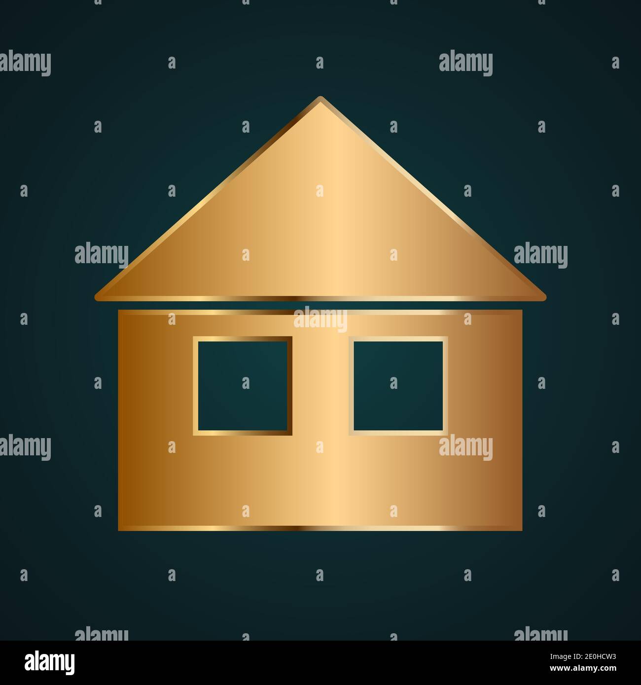 Home sign vector. Gold metal with dark background Stock Vector Image ...
