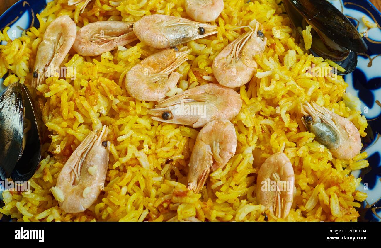 Meygoo polo - flavourful prawn rice dish from the south of Iran Stock ...