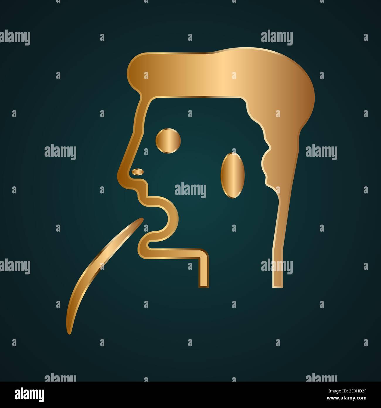 Man vomit icon vector. Gold metal with dark background Stock Vector ...