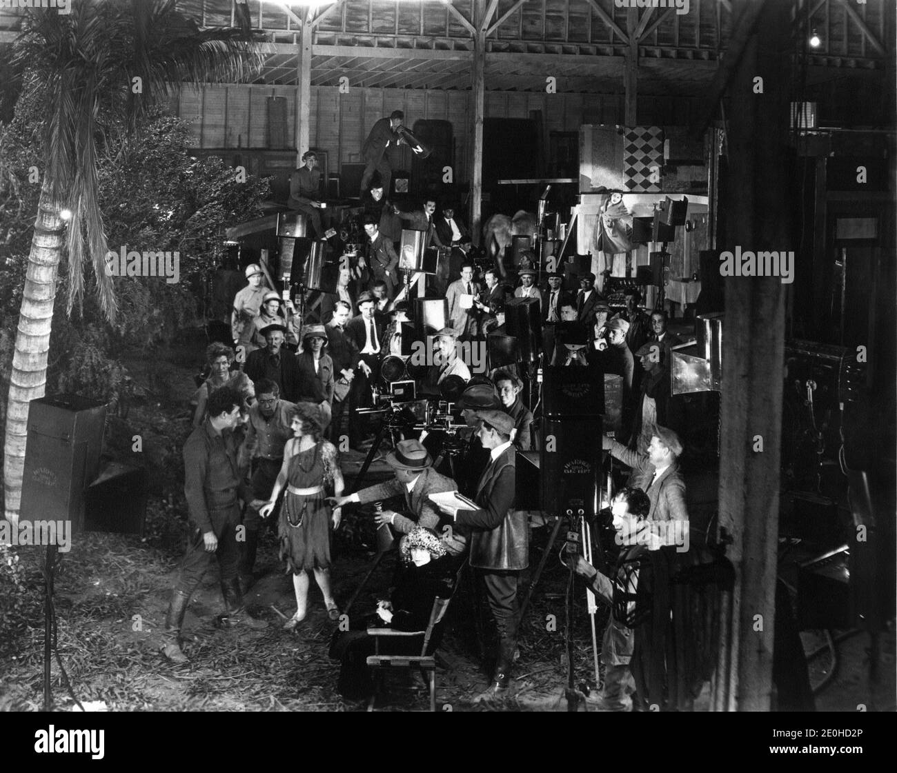 SAM WARNER and JACK L. WARNER directing GRACE DARMOND and Cast on set ...