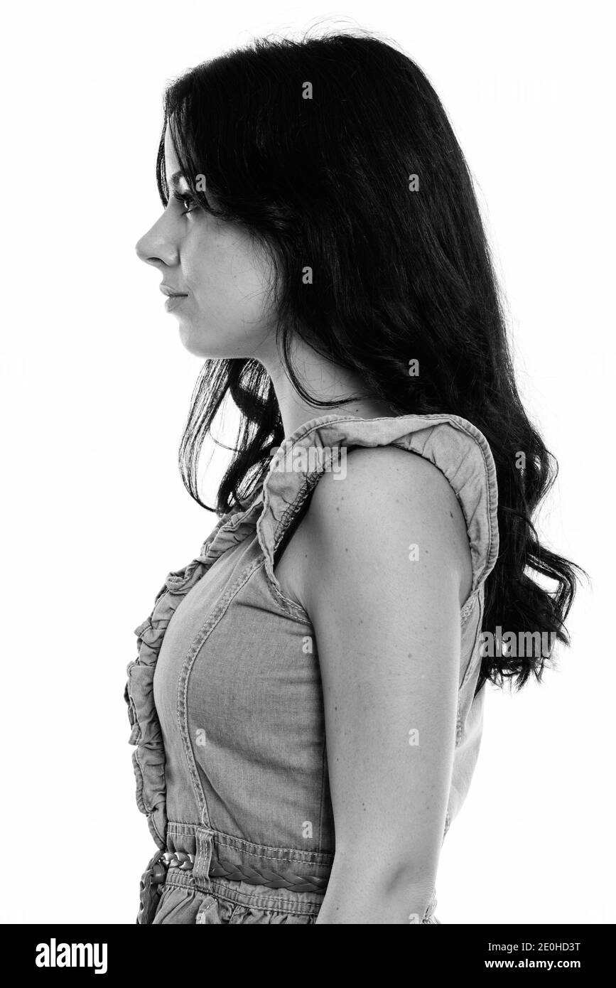 Profile view of young beautiful Spanish woman Stock Photo - Alamy