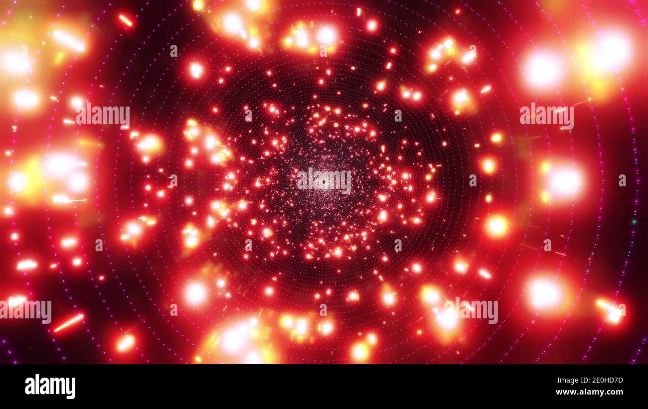 Dark glowing space particle tunnel 3d illustration background wallpaper ...