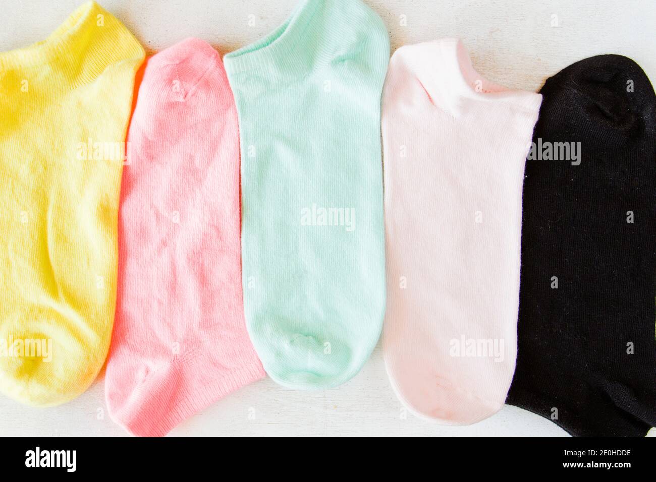 Colorful socks background, high angle view, multicolored Stock Photo ...