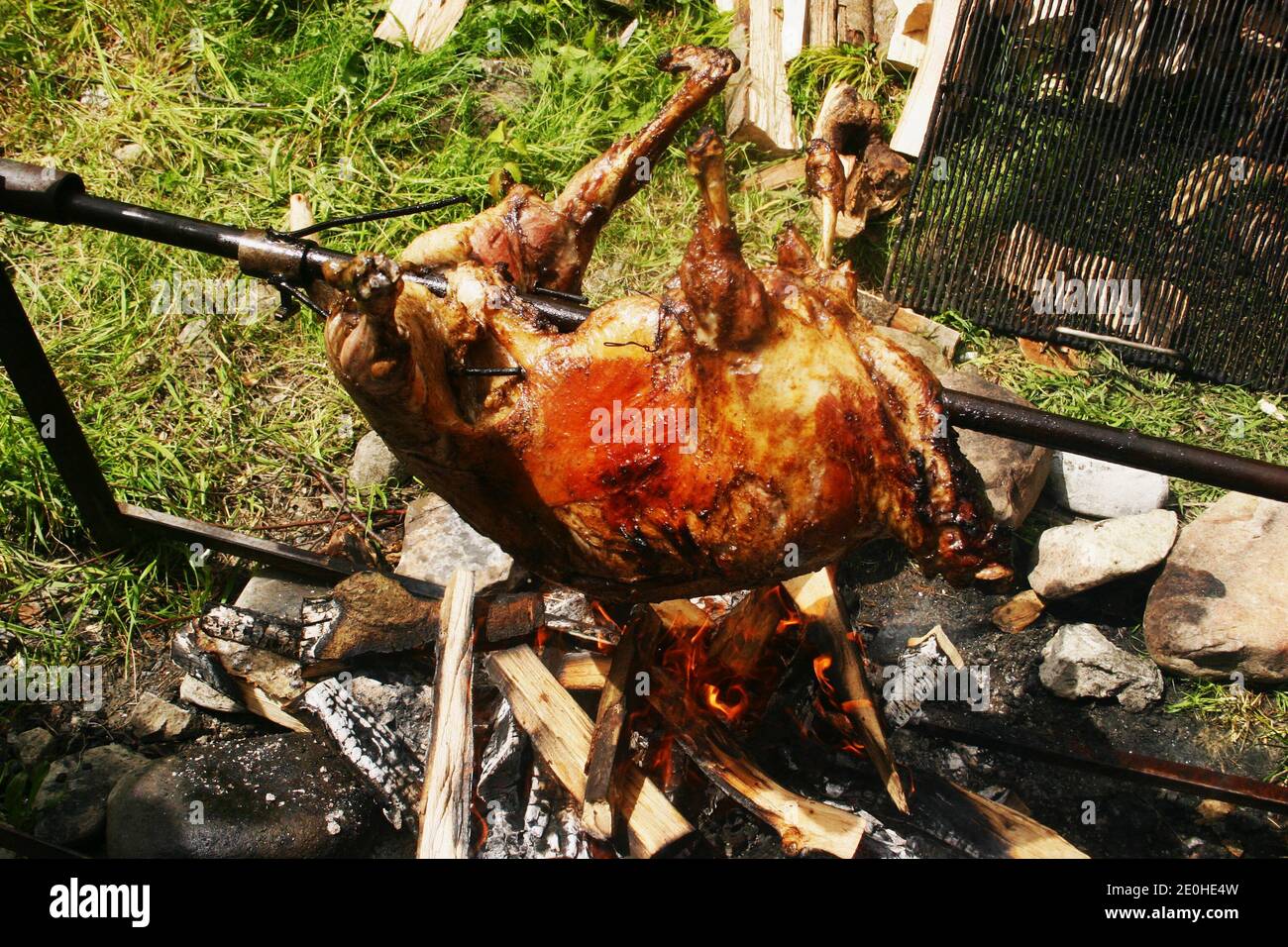 Historical cooking meat on a spit hi-res stock photography and images ...