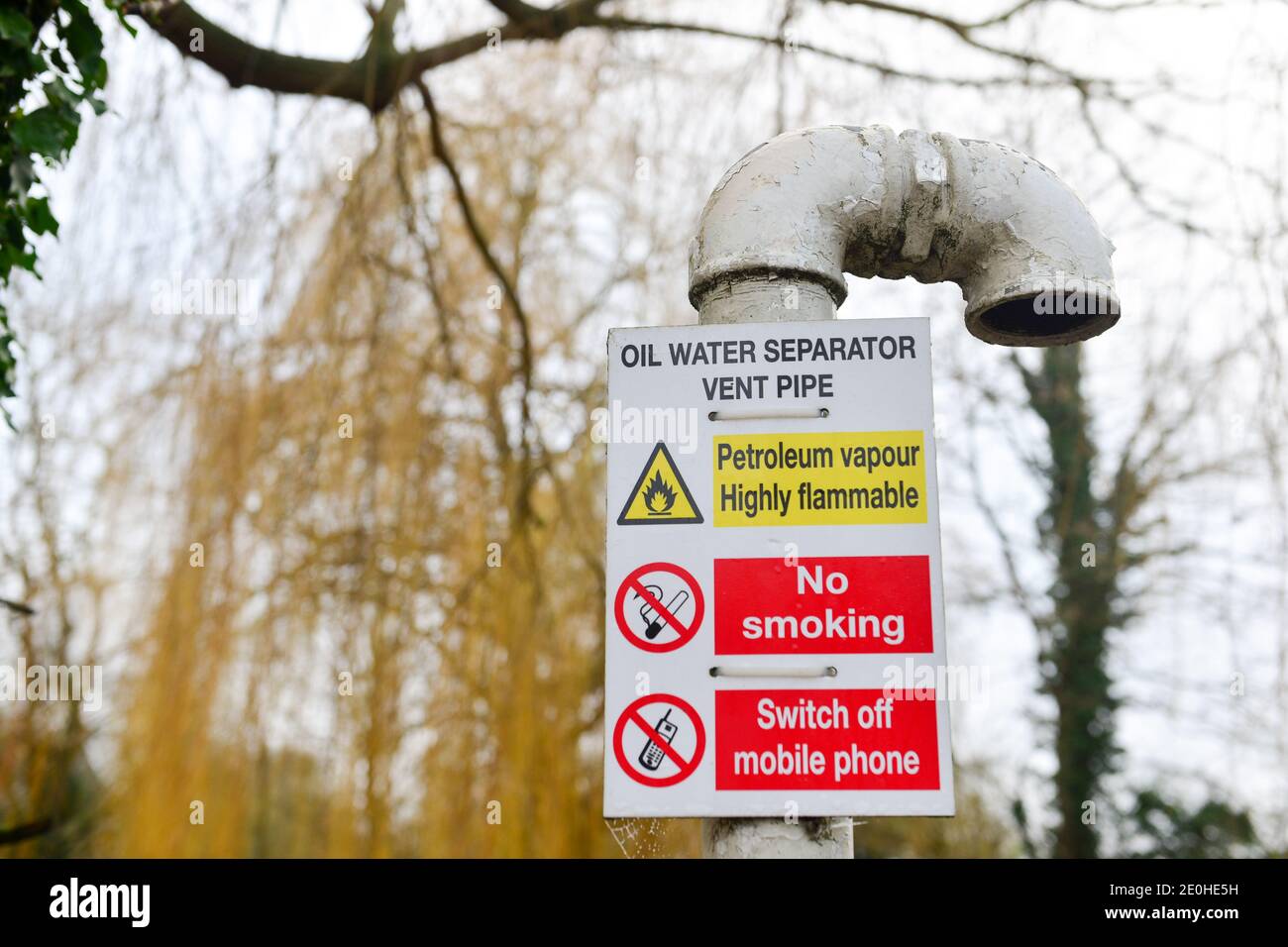 Cambridge , Uk , England, 31-12-2020, warning signs on vent pipe at ...