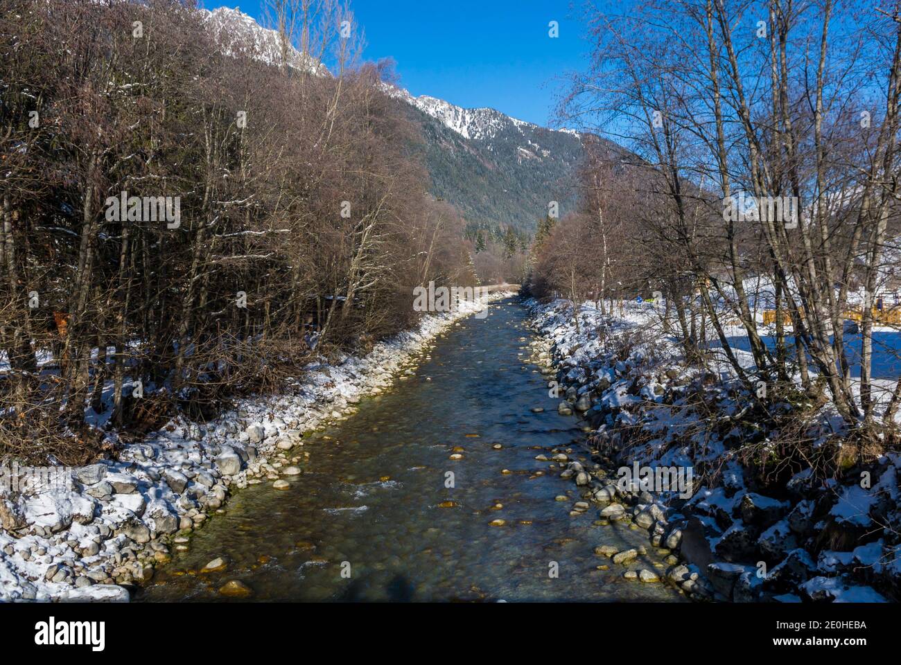 Chamonix-Mont Blanc, France, French Alps, Mountain Landscape River ...