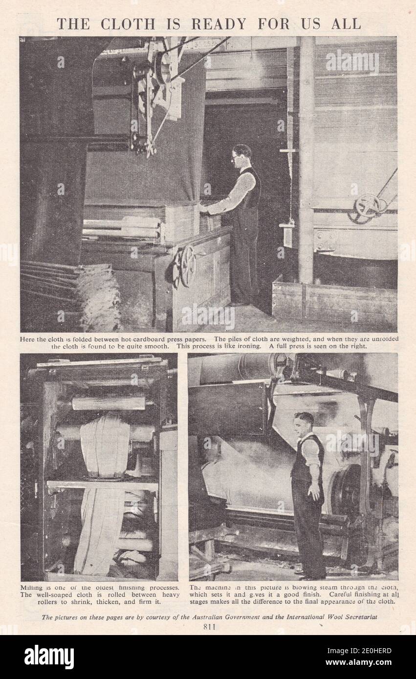 Vintage photos of the manufacturing of wool 1900s - The Cloth is ready ...