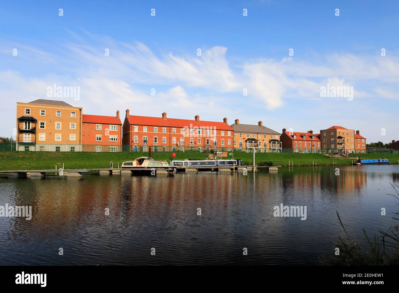 Boats on the River Witham, Boston Gateway Marina, Boston town ...