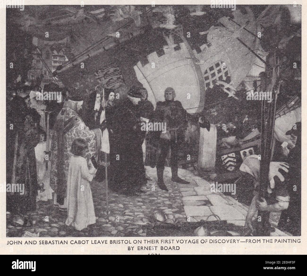 John and Sebastian Cabot leave Bristol on their first voyage of ...