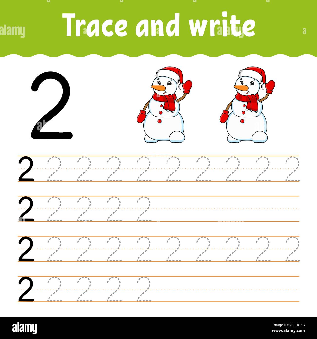 Learn Numbers. Trace and write. Winter theme. Handwriting practice ...