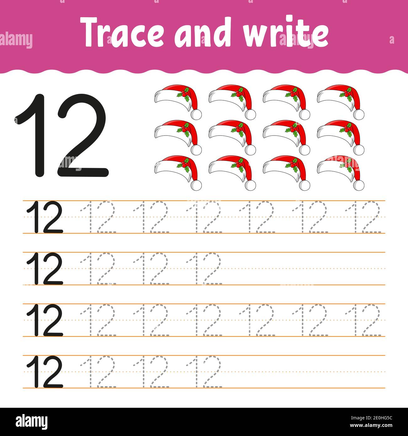 Learn Numbers. Trace and write. Winter theme. Handwriting practice ...
