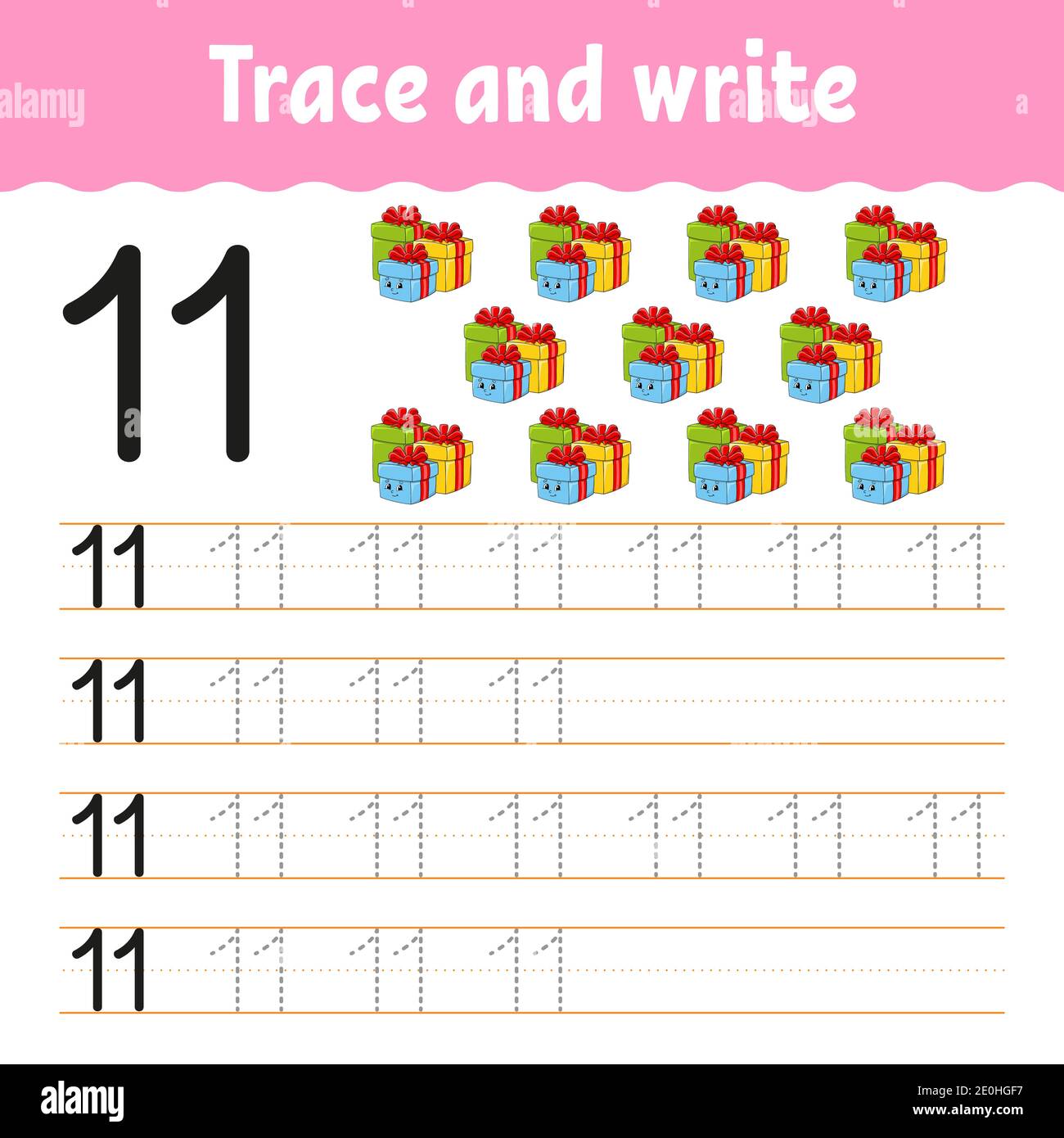Learn Numbers. Trace and write. Winter theme. Handwriting practice ...