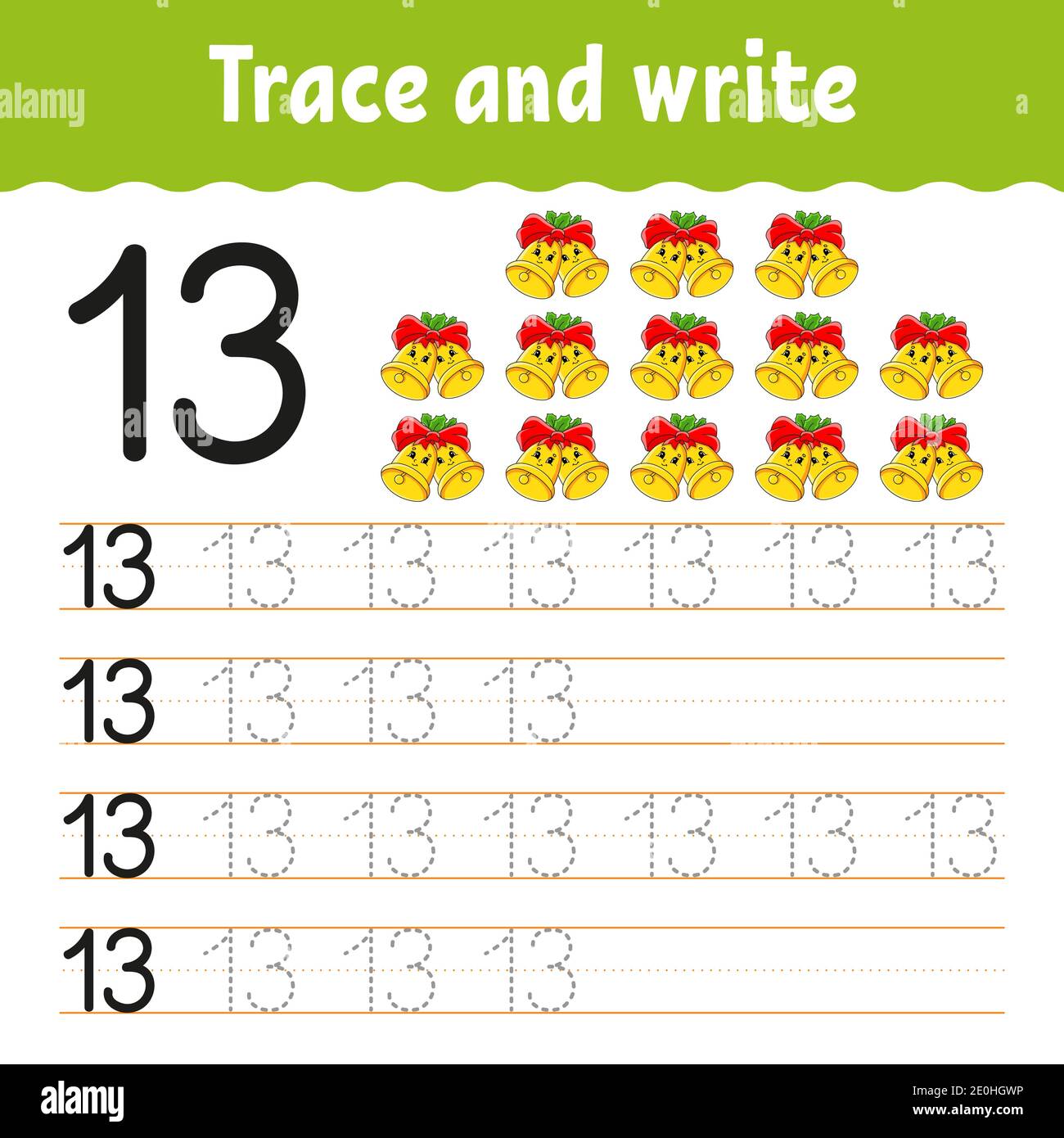 Learn Numbers. Trace and write. Winter theme. Handwriting practice ...