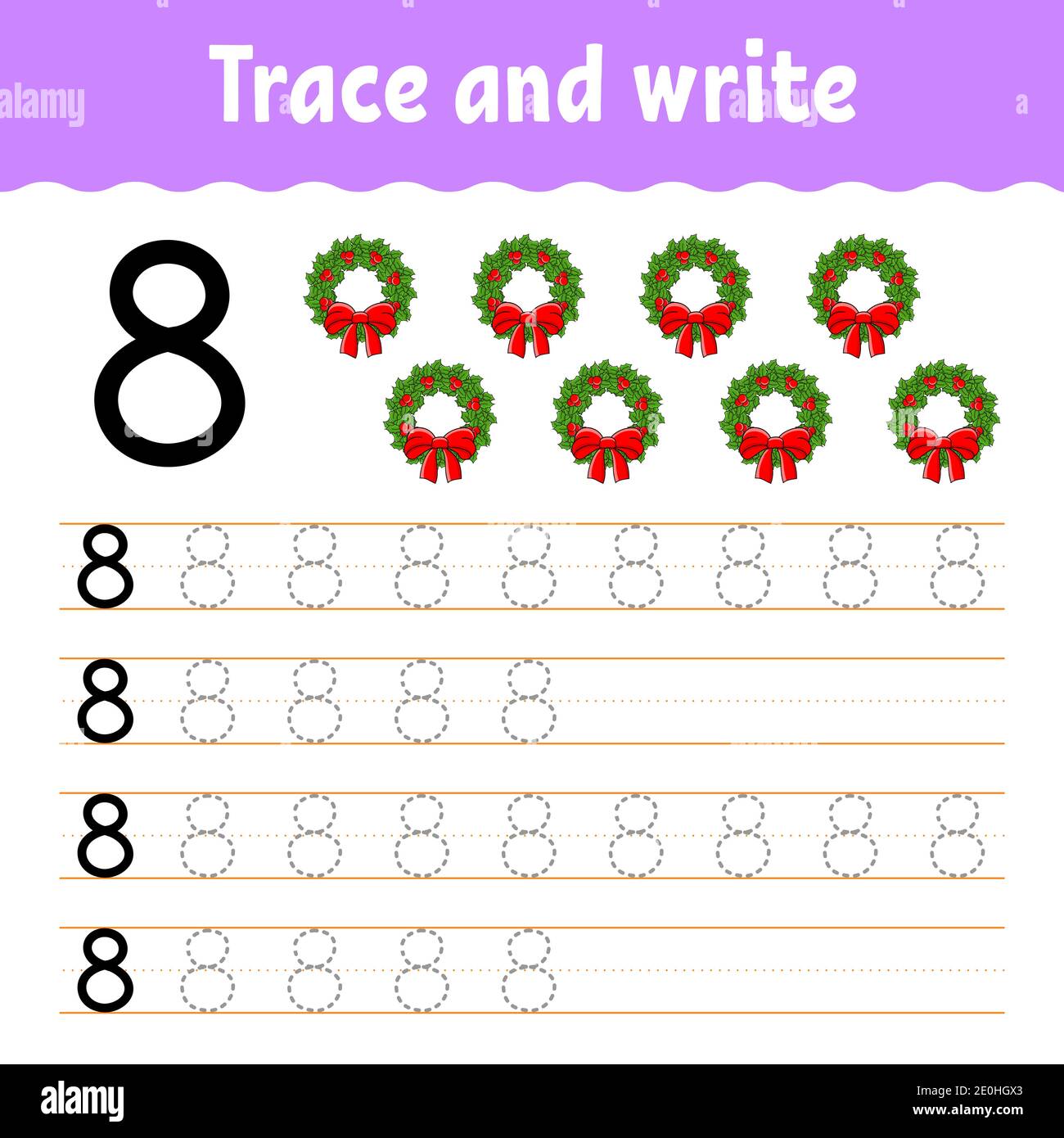 Learn Numbers. Trace and write. Winter theme. Handwriting practice ...