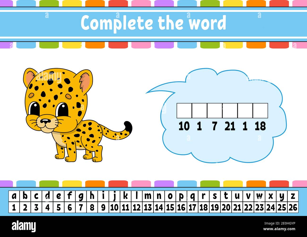 Complete the words. Cipher code. Learning vocabulary and numbers ...
