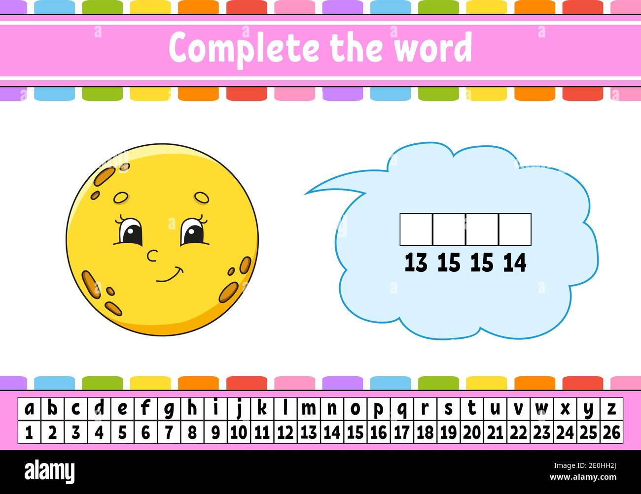 Complete the words. Cipher code. Learning vocabulary and numbers ...