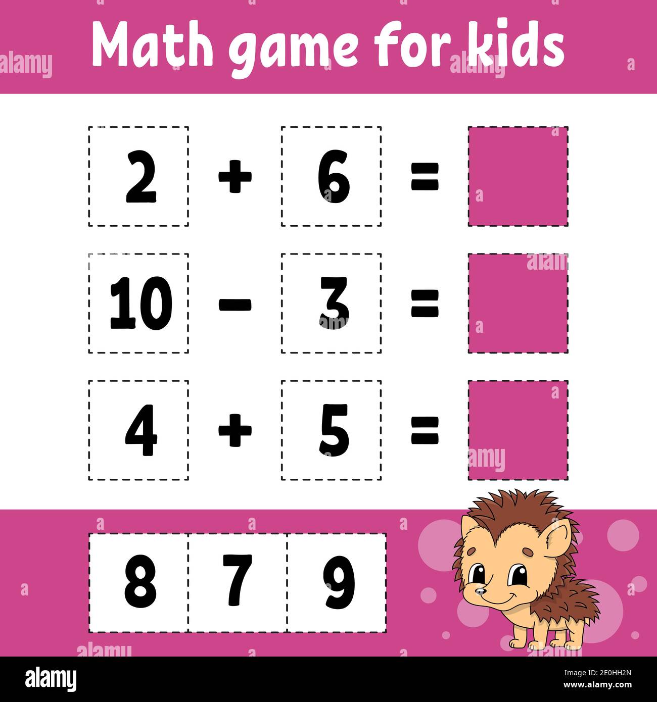 Math game for kids. Education developing worksheet. Activity page with ...