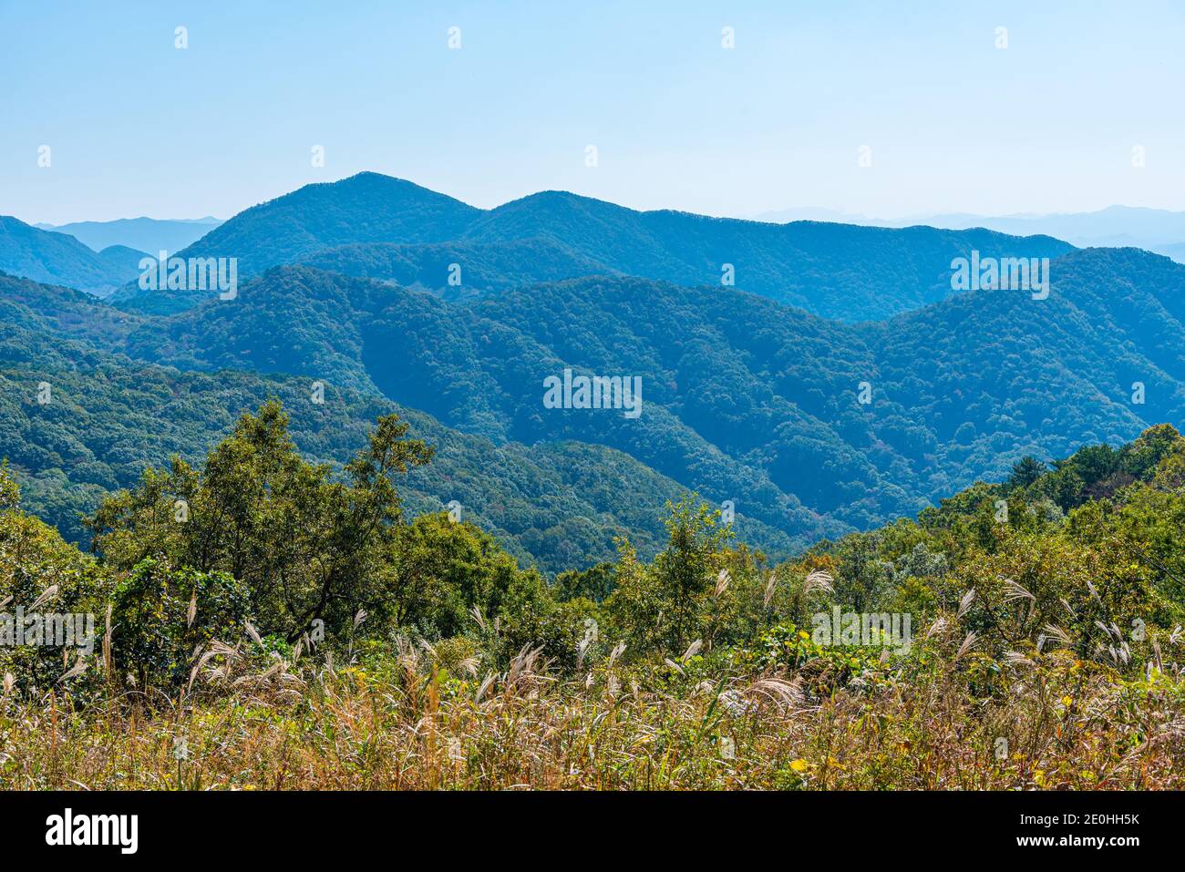 Peaks of Mudeungsan national park near Gwangju, Republic of Korea Stock ...