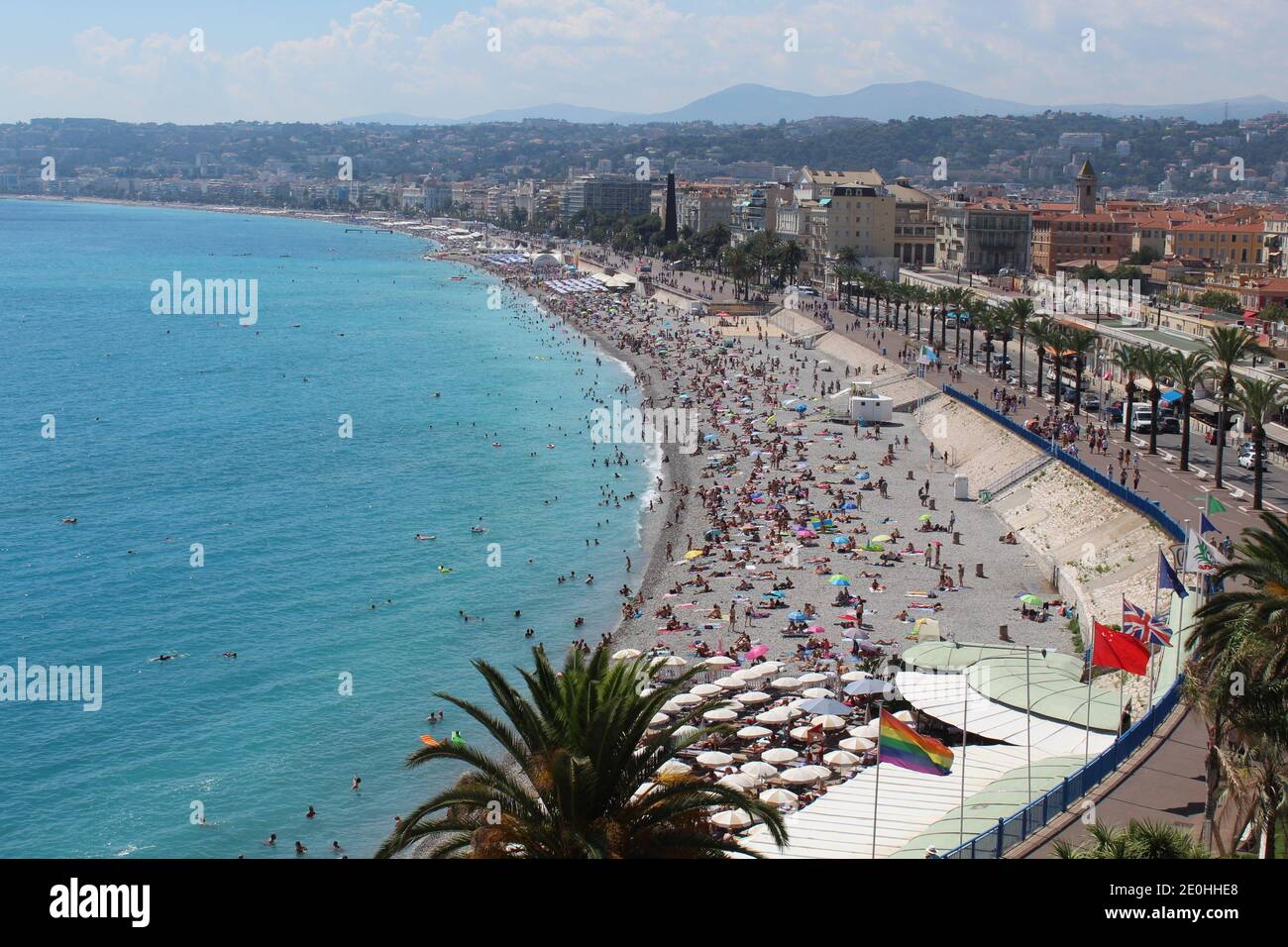A view of NIce beach in a summer day Stock Photo - Alamy