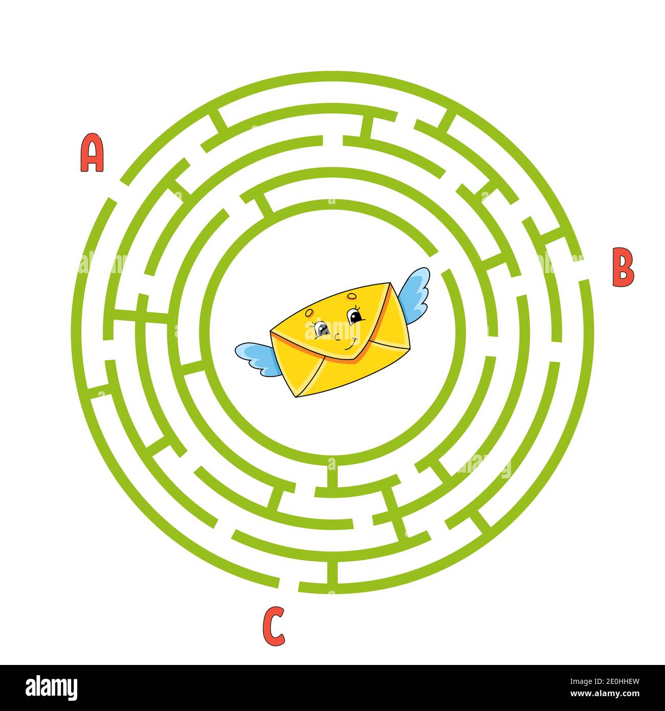 Circle maze. Game for kids. Puzzle for children. Round labyrinth ...