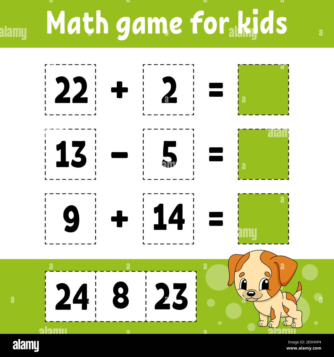 Math game for kids. Education developing worksheet. Activity page with ...