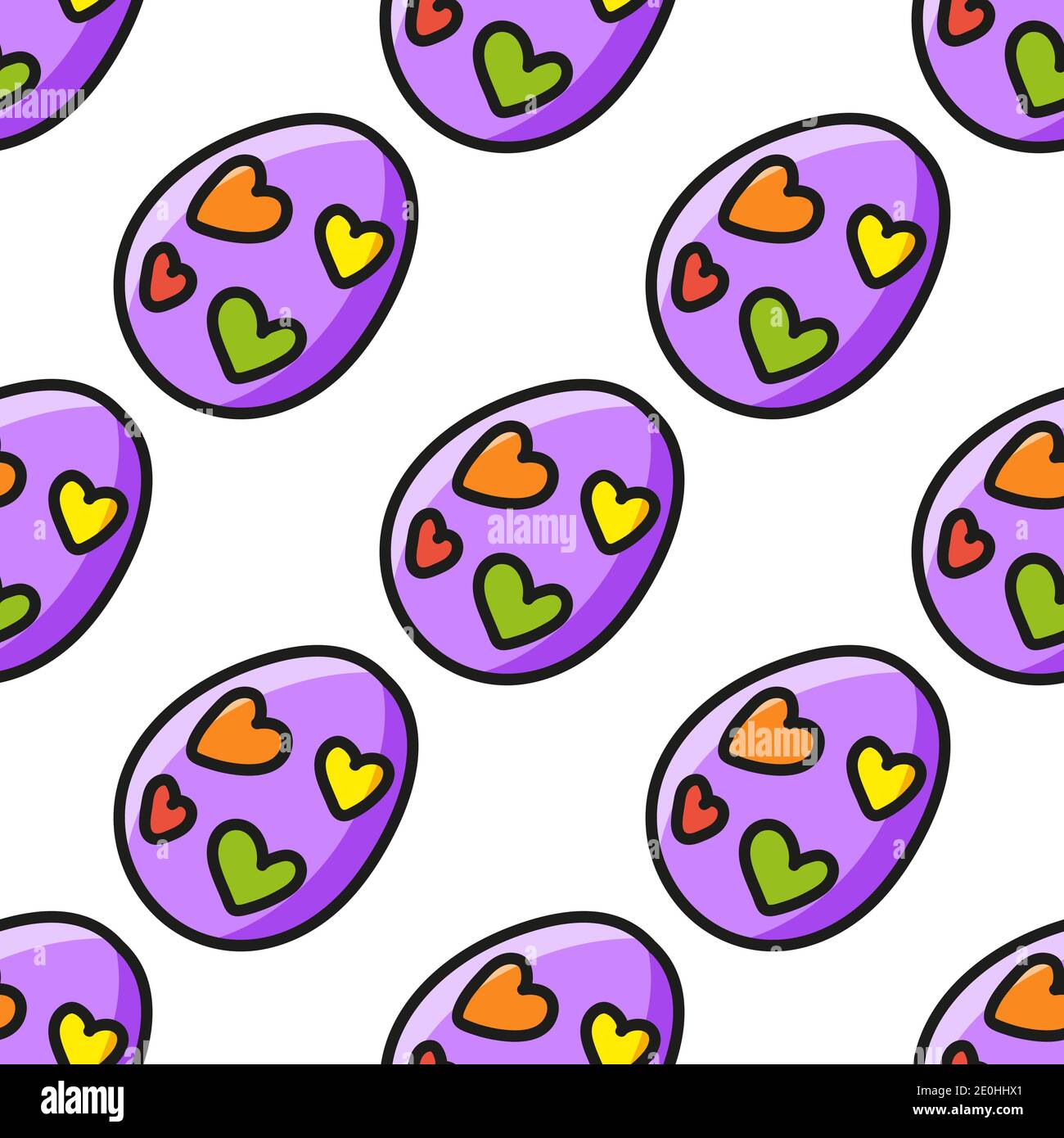 Colored seamless pattern. Cartoon style. Hand drawn. Vector ...