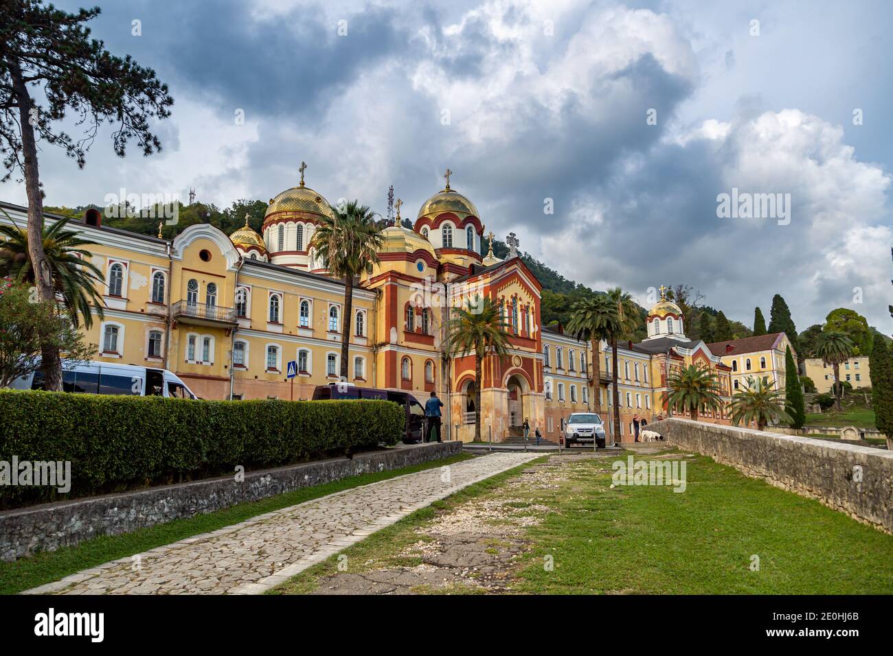 New Athos, Abkhazia - September 28, 2019. Orthodox monastery in the ...