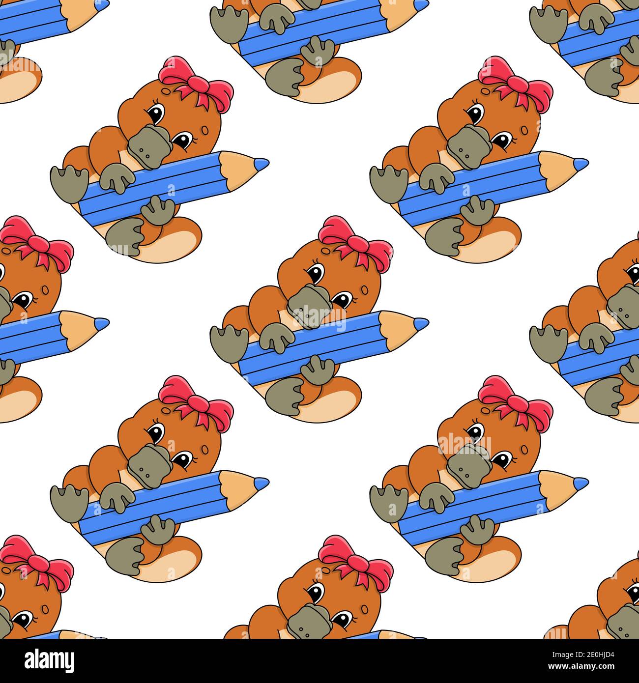 Colored seamless pattern. Cartoon style. Hand drawn. Vector ...