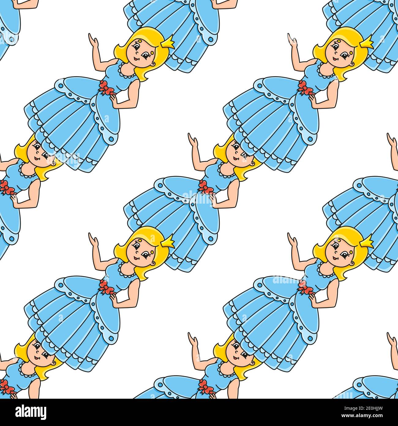 Colored seamless pattern. Cartoon style. Hand drawn. Vector ...
