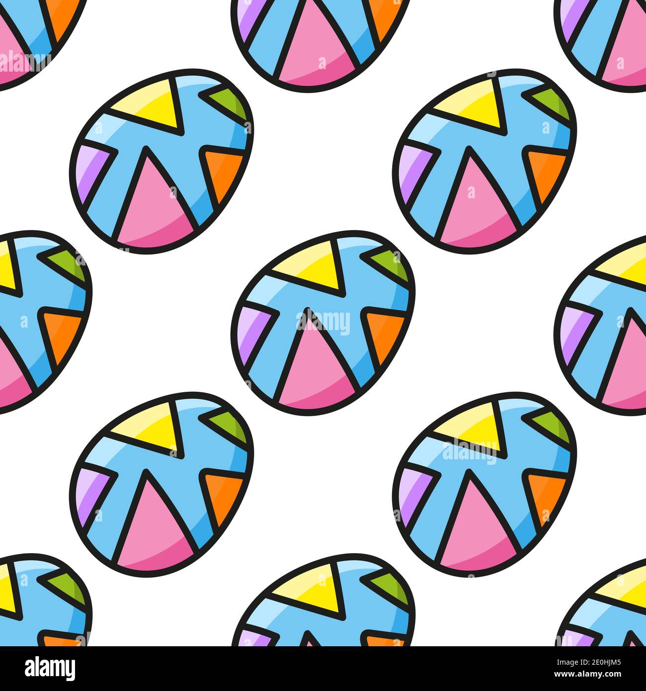 Colored seamless pattern. Cartoon style. Hand drawn. Vector ...
