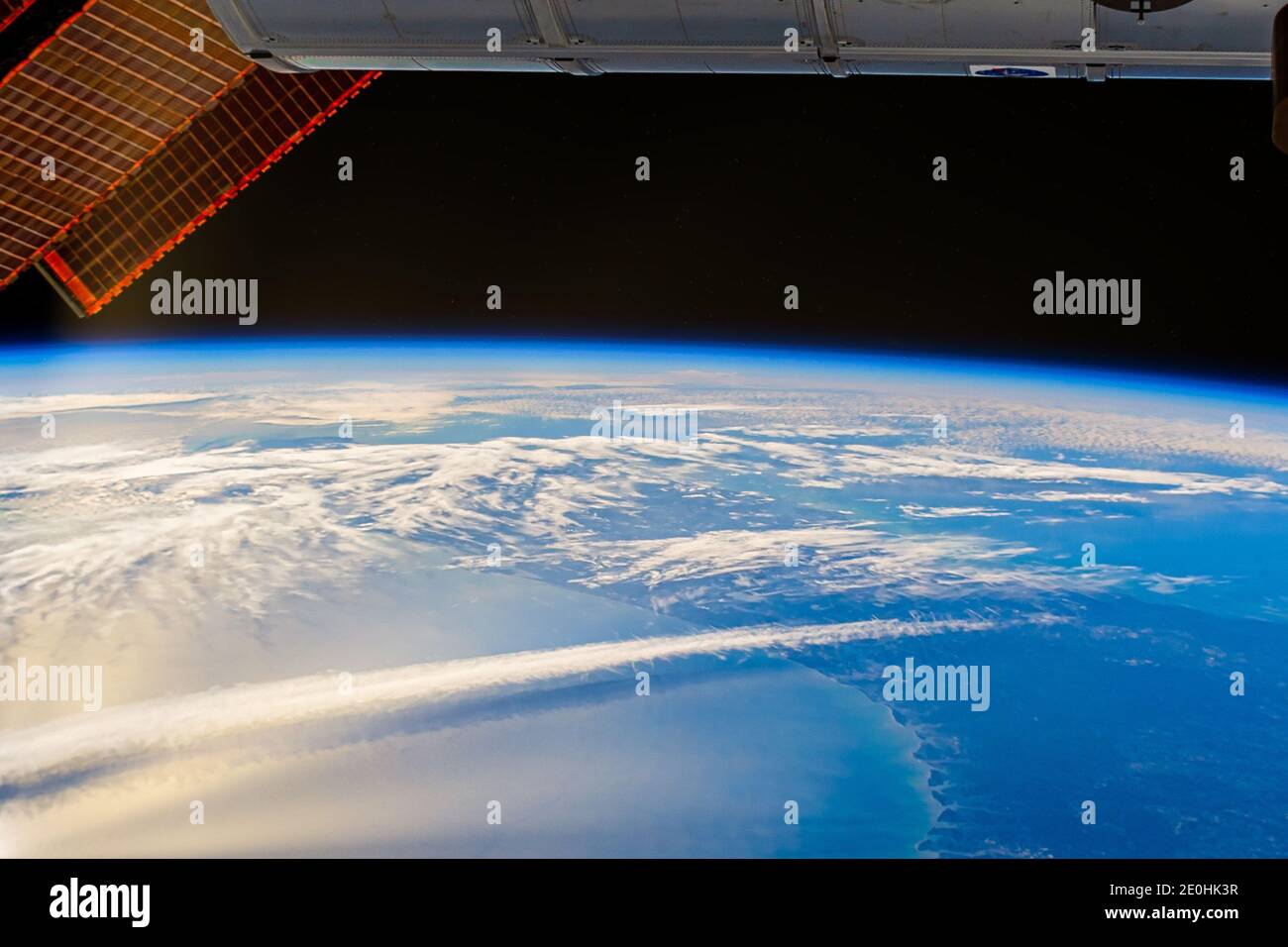 Planet Earth horizon. Artist interpretation with digital techniques ...