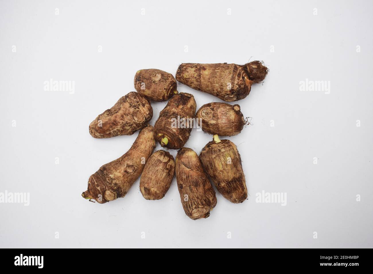 Whole Taro root or Colocasia esculenta raw root vegetable also known as ...