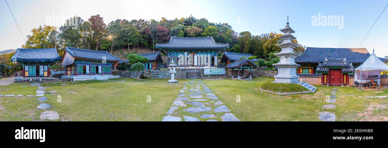 GWANGJU, KOREA, OCTOBER 21, 2019: Wonhyosa temple at Mudeungsan ...