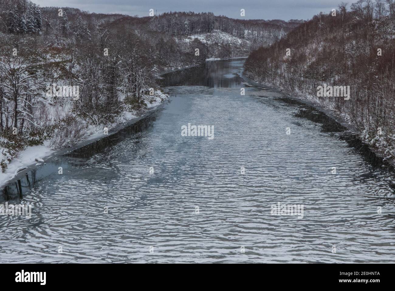 Snow Covered River (Shiribetsu) in Hokkaido Stock Photo - Alamy