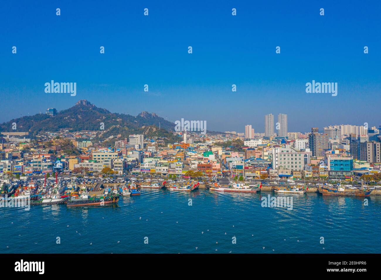 MOKPO, KOREA, NOVEMBER 6, 2019: Cityscape of Korean town Mokpo Stock ...