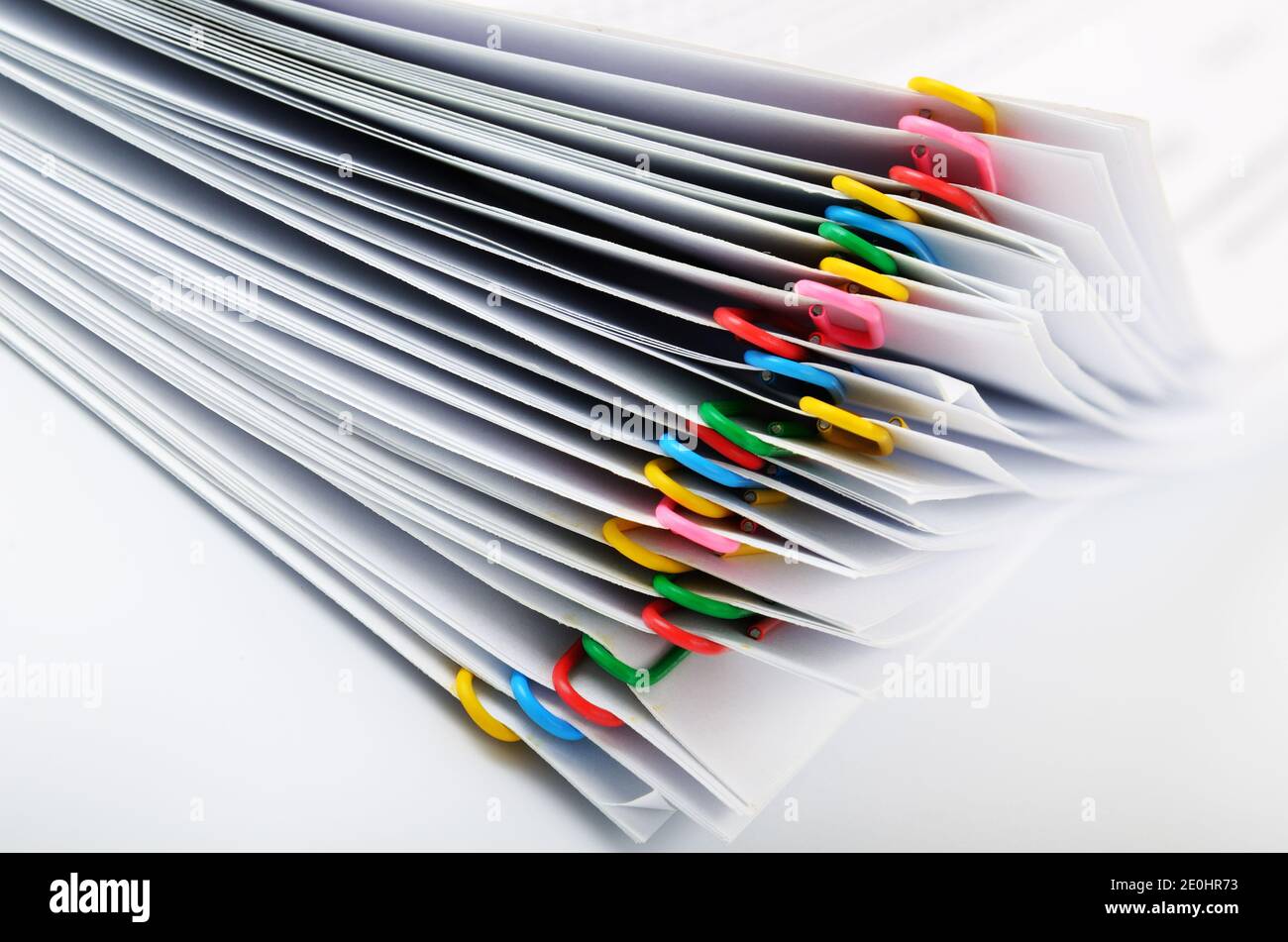 Sheets of paper stapled staples in the stack Stock Photo - Alamy