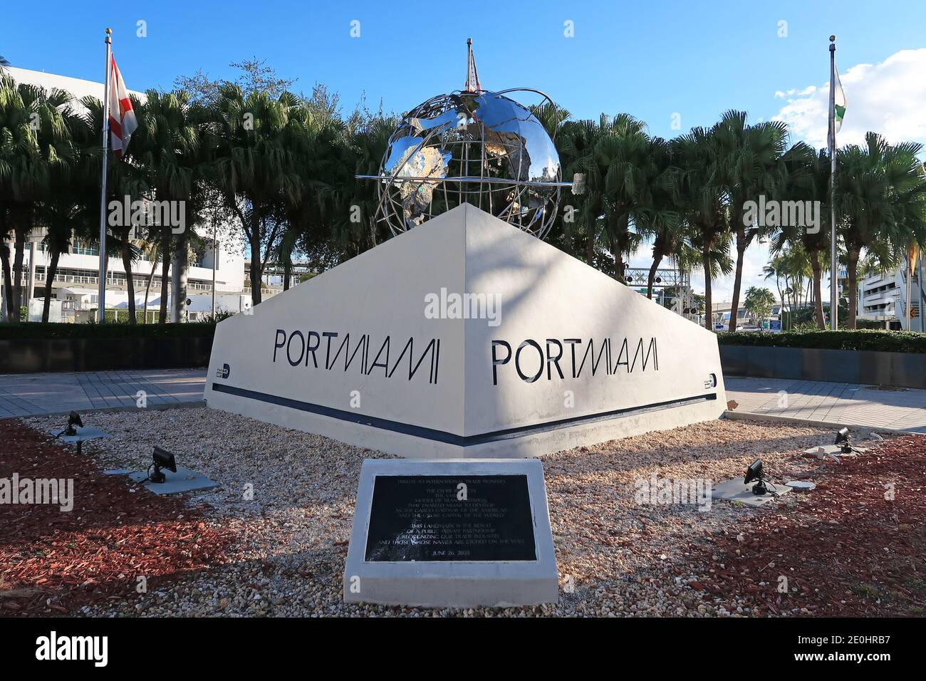 Miami, Florida - 12-27-2020 - Port Miami monument sign at entrance to ...