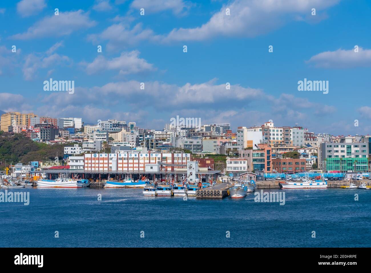 SEOGWIPO, KOREA, NOVEMBER 11, 2019: Waterfront of Seogwipo at Jeju ...