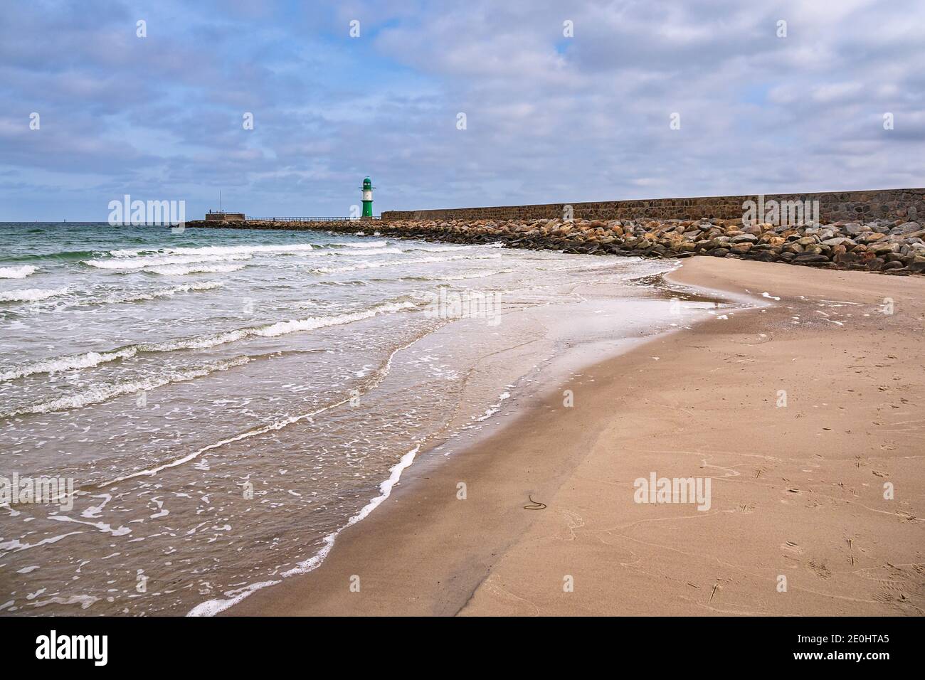 View to the Mole in Warnemuende, Germany Stock Photo - Alamy
