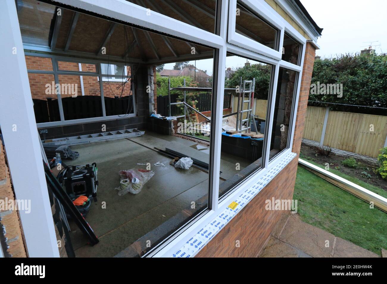 Photos showing the process of demolishing a Victorian conservatory and ...