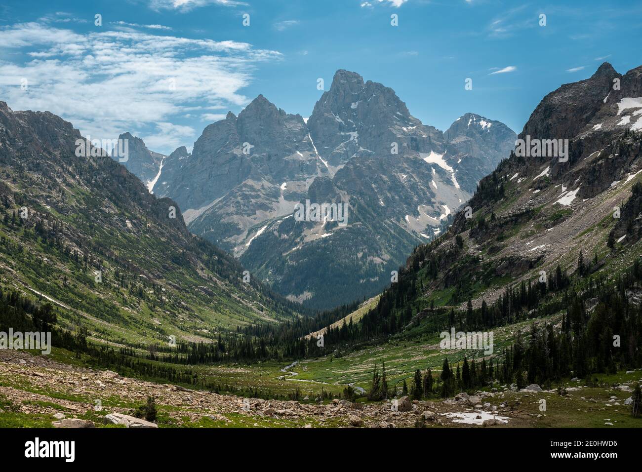 Cascade canyon trail and grand teton hi-res stock photography and ...
