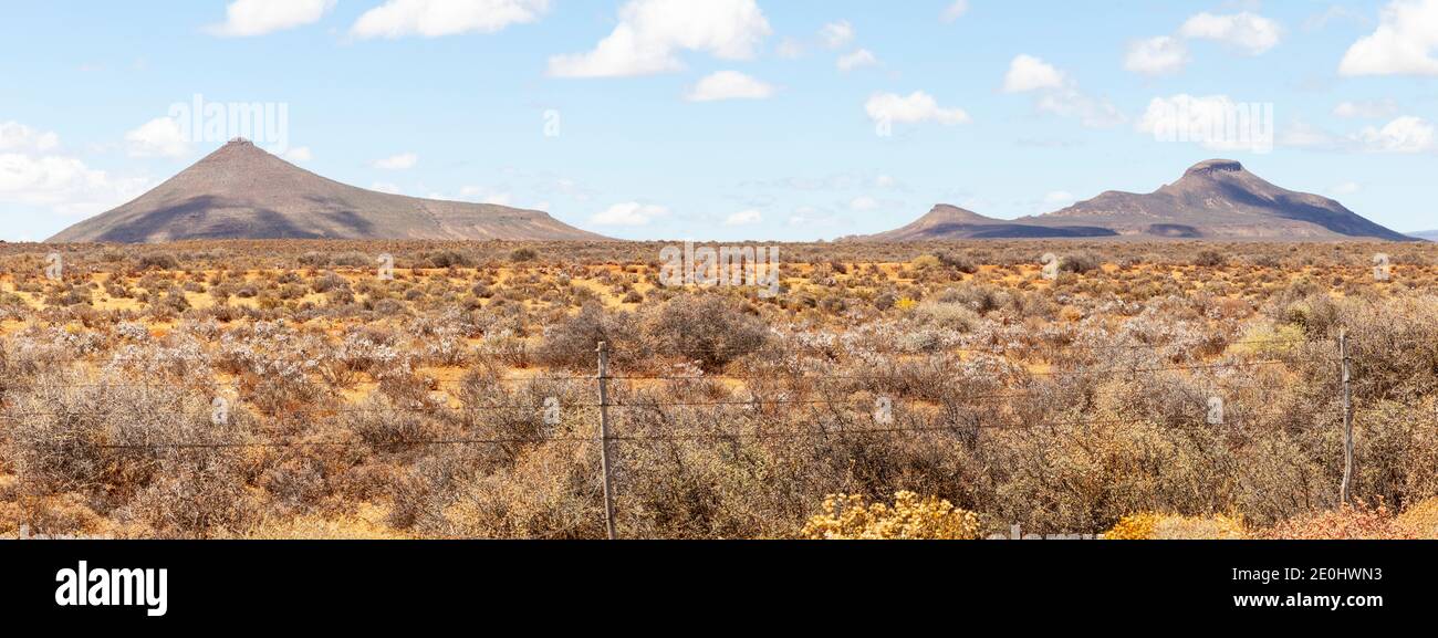 Great Karoo landscape with flat-topped dolerite koppies or mountains ...
