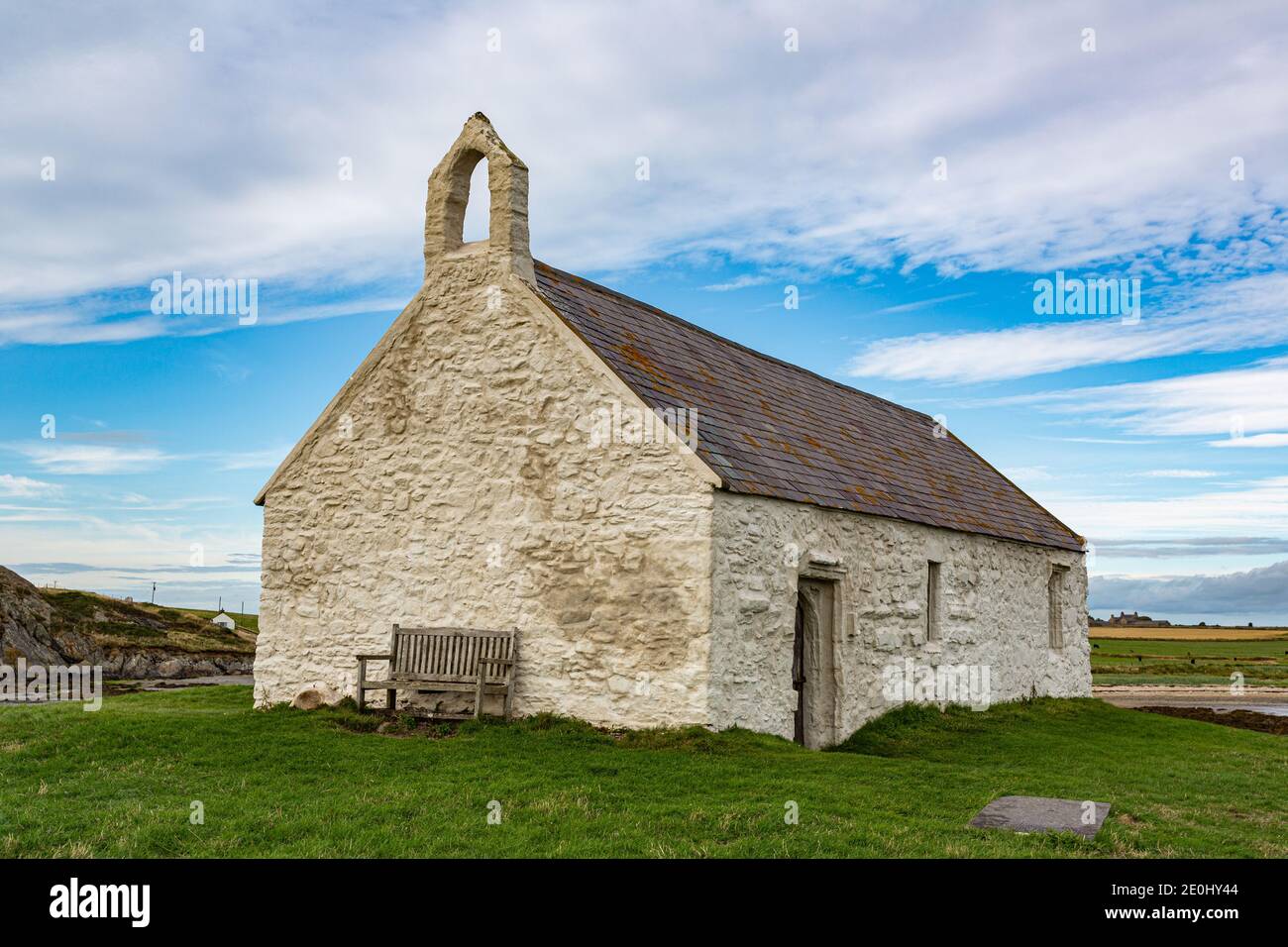 St Cwyfan's church Anglesey Stock Photo - Alamy