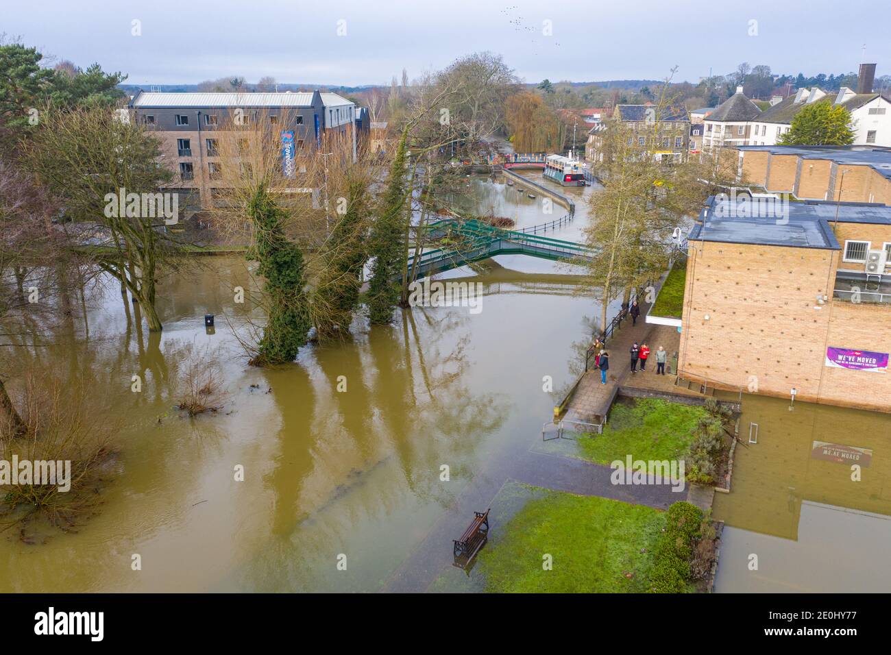 Drone Picture dated December 28th shows Thetford town centre in Norfolk ...