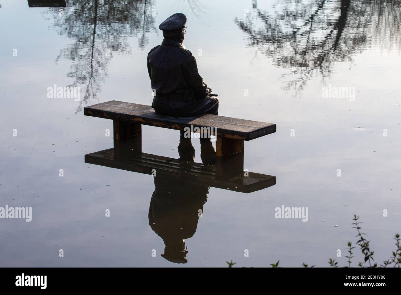 Picture dated December 28th shows the Captain Mainwaring statue in ...