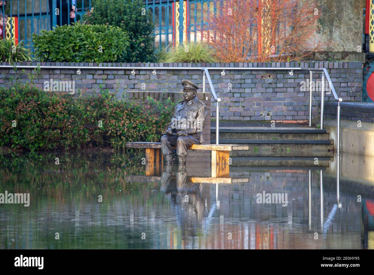 Picture dated December 28th shows the Captain Mainwaring statue in ...