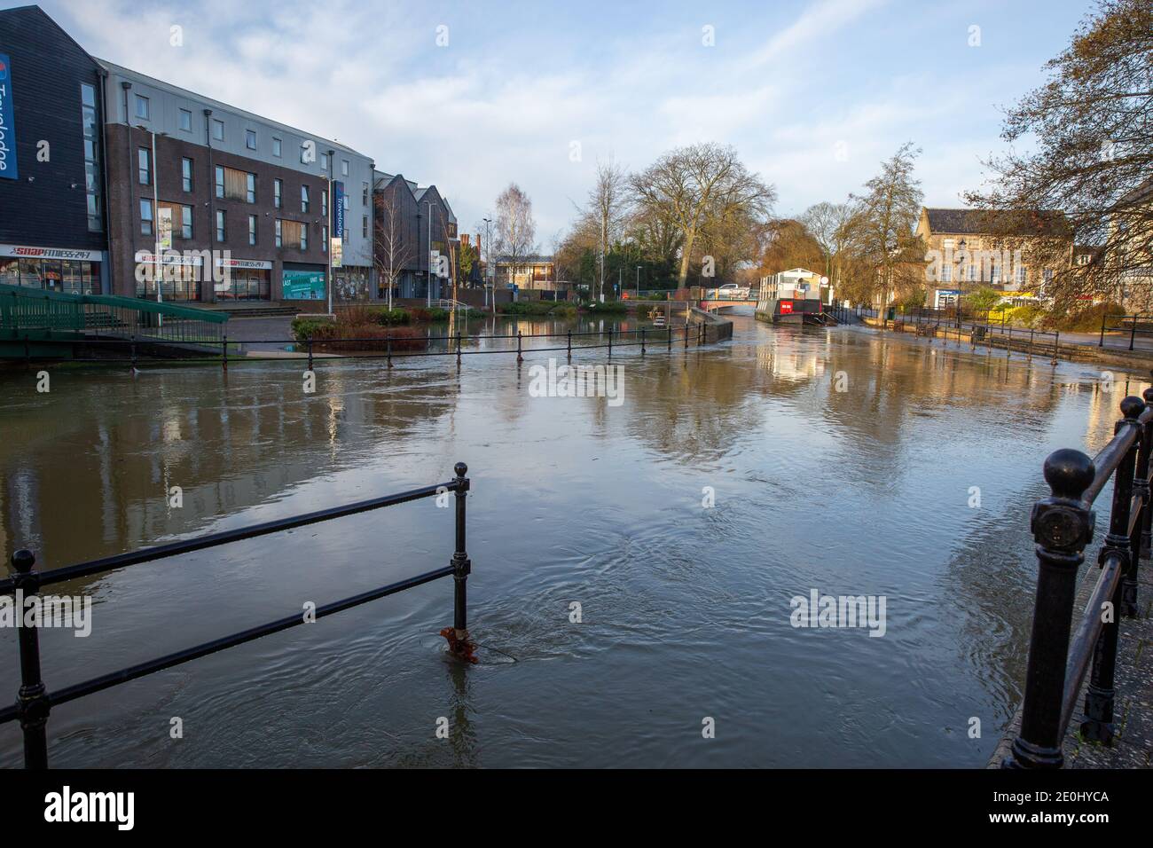 Picture dated December 28th shows Thetford town centre in Norfolk which ...