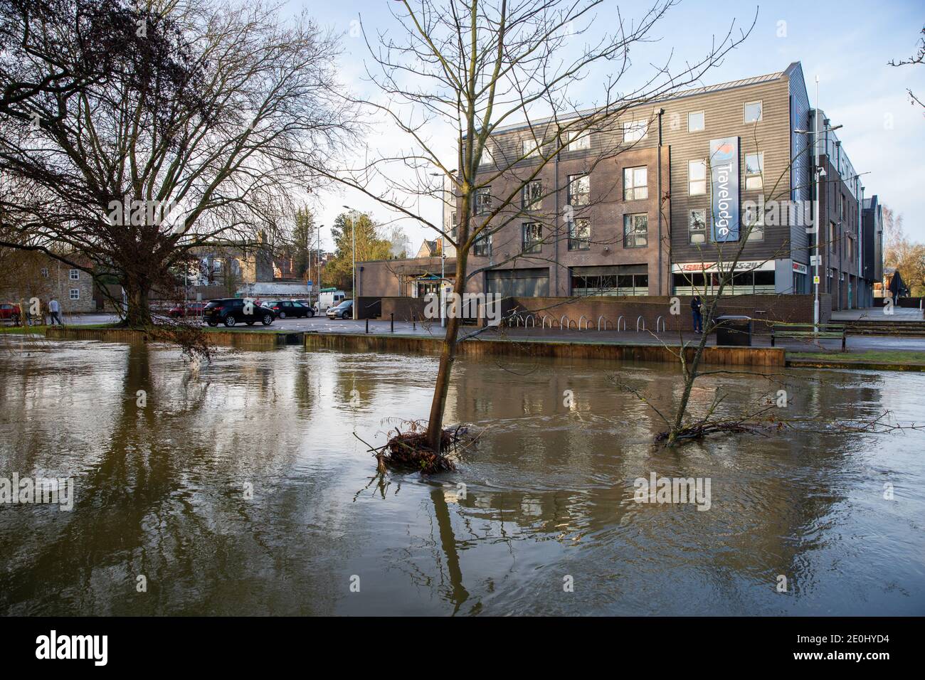 Picture dated December 28th shows Thetford town centre in Norfolk which ...